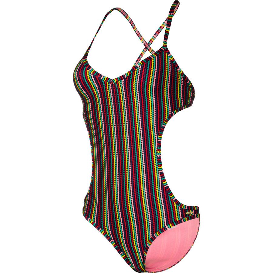 Roxy Sunrise To Sunset Criss Cross Monokini One Piece Swimsuit Women