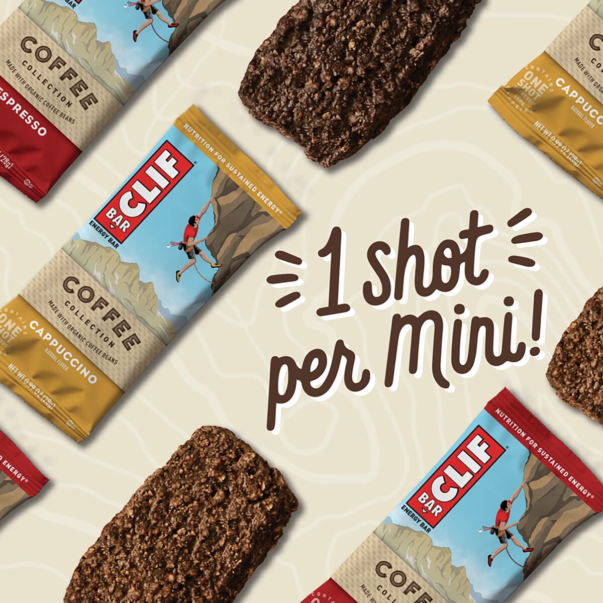 Clif Bar Coffee Collection Mini Energy Bars Cappuccino 20 Count for ...