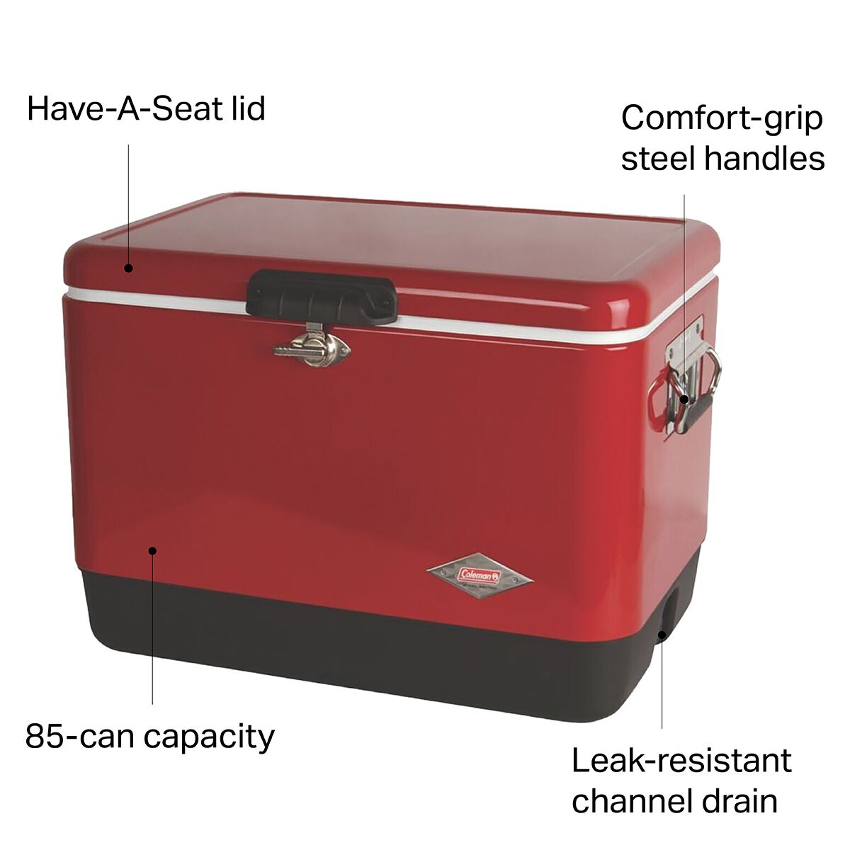 Coleman 54 Quart Steel Belted Cooler Red 3000000112 for sale online | eBay