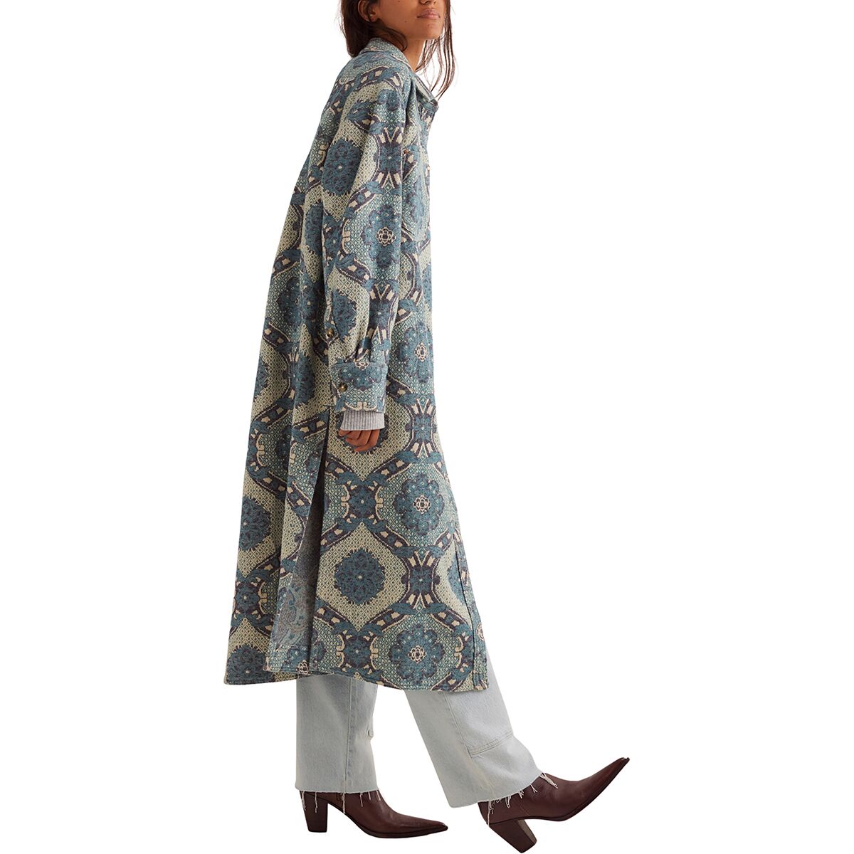 Free People Brick Lane Jacquard Maxi Shirt Jacket - Women's - Clothing