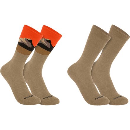 Carhartt Gloves Synthetic-Wool Blend Mountain Crew Sock - 2-Pack